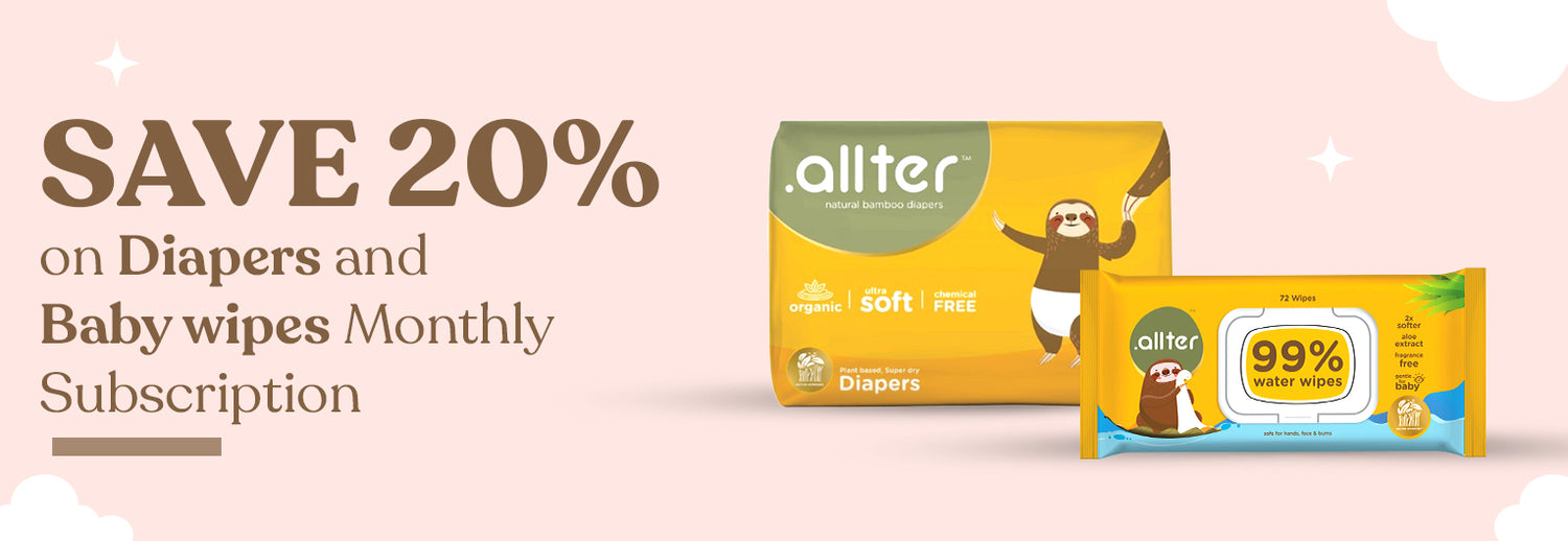 Allter Diaper and Water Wipes Subscription- 20% Off